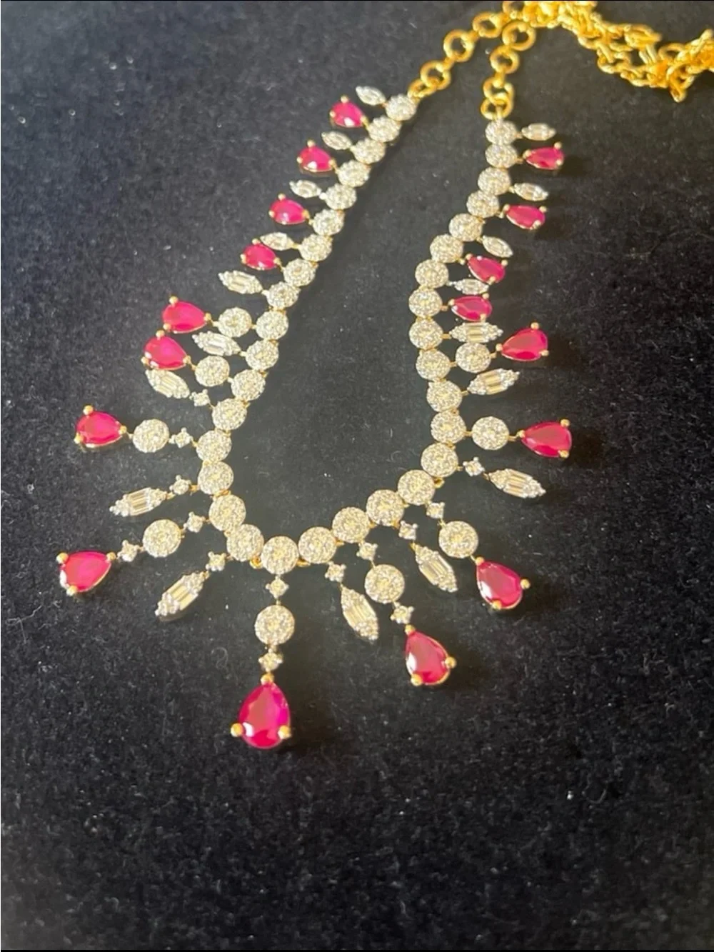 Zara | Jewelry | Teardrop Ruby And Clear Genuine Swarovski Elements ...